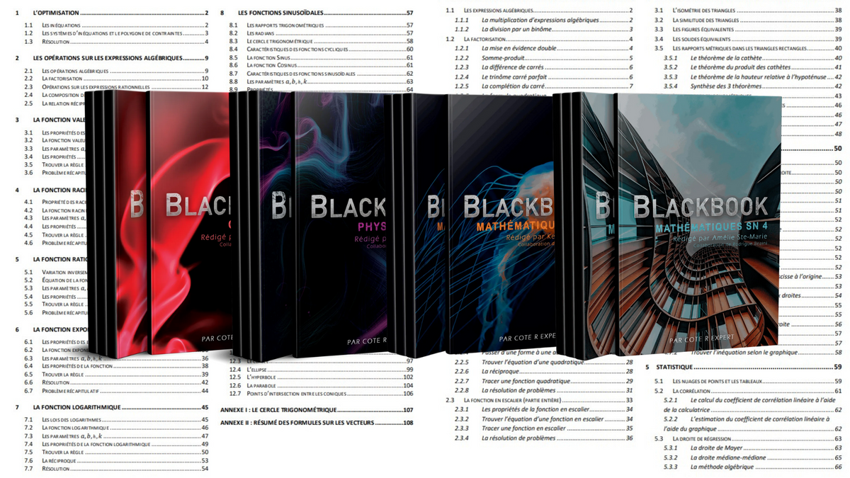 Black Books pour le secondaire – Cote R Expert